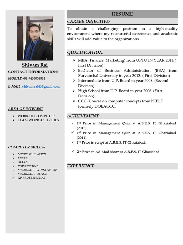 Shivam - Resume | PDF