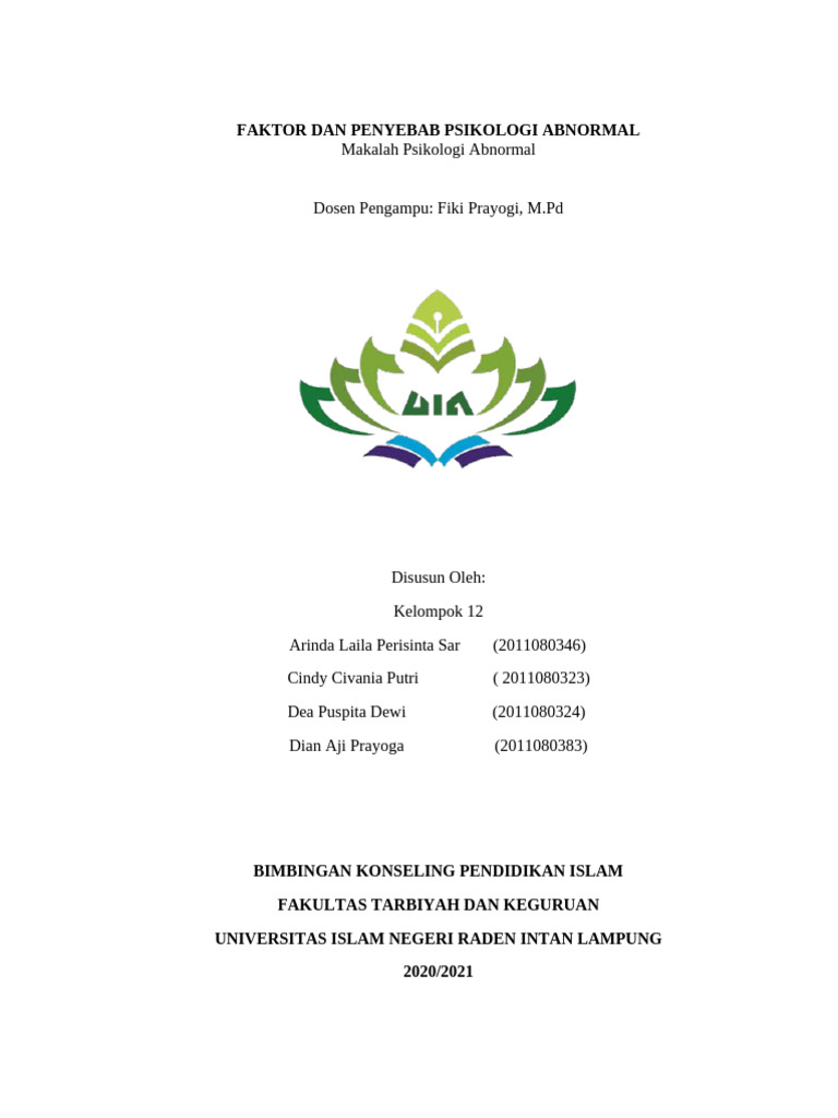 Makalah Psikologi Abnormal Kel.2 | PDF