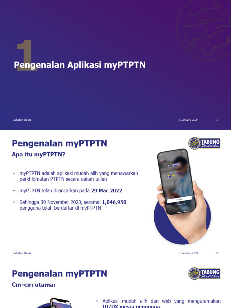 Slide Taklimat MyPTPTN - IPT - V5 - Update 19122023 | PDF