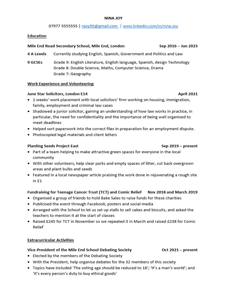Good CV example-1 | PDF