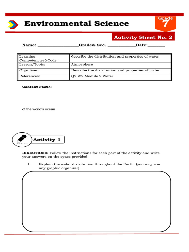 Q2 W2 Envi Sci Water As | PDF