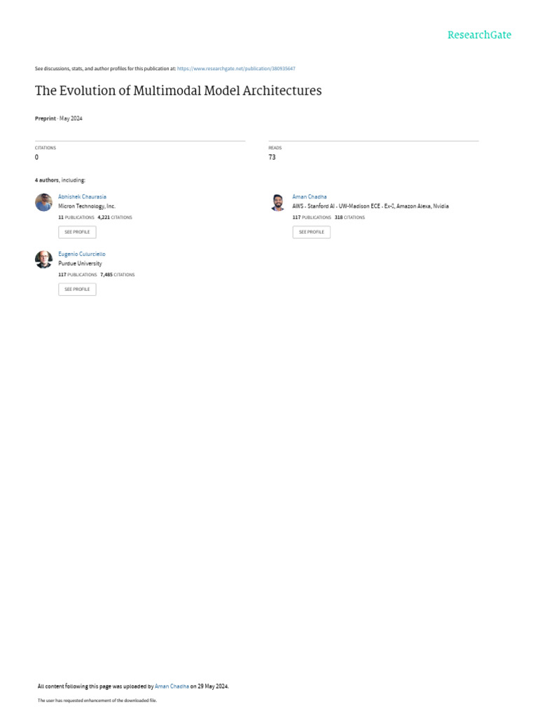 The Evolution of Multimodal Model Architectures | PDF | Applied Mathematics | Artificial ...