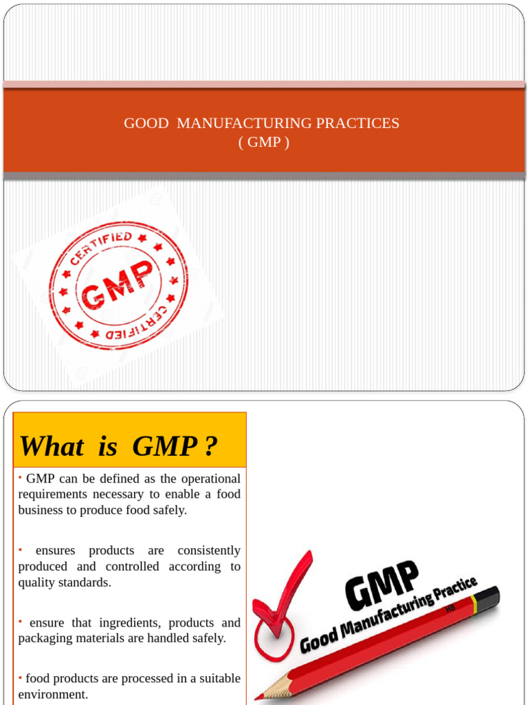Good Manufacturing Practices (GMP) | PDF