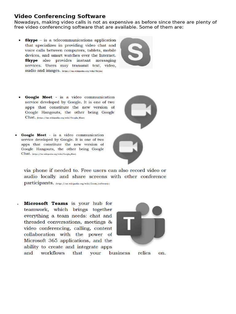 Video Conferencing Software | PDF