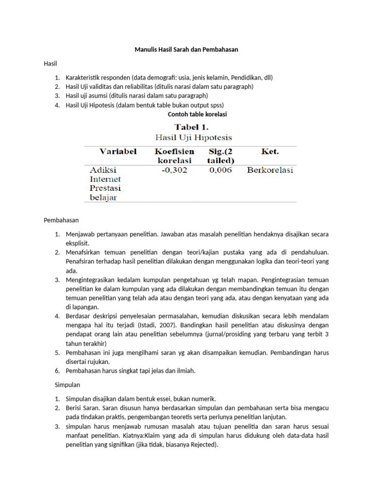 Menulis Hasil Dan Pembahasan Dalam Artikel Penelitian Kuantitatif Pdf