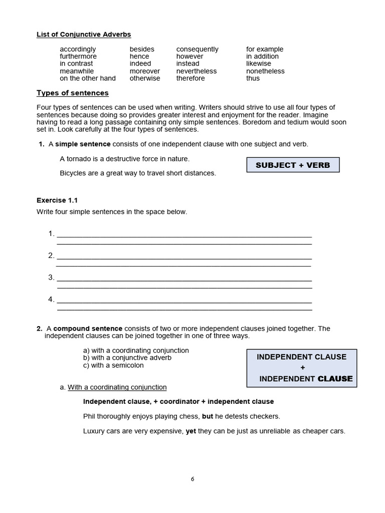 Simple Sentence and Compound Sentence. | PDF
