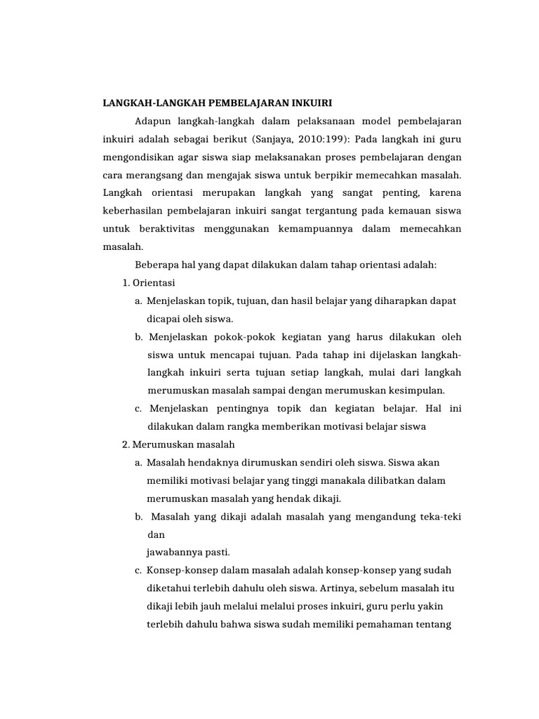 Bahan Langkah Langkah Inquiry | PDF