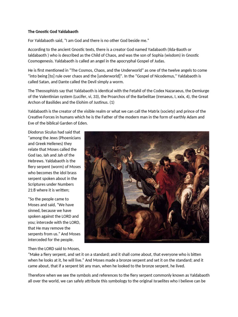 The Gnostic God Yaldabaoth | PDF