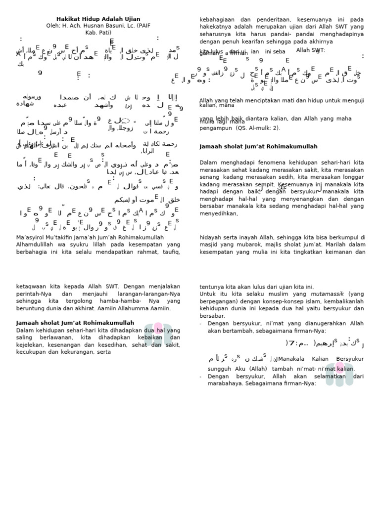 Khutbah-Hakekat-Hidup-Adalah-Ujian (1) 865 | PDF