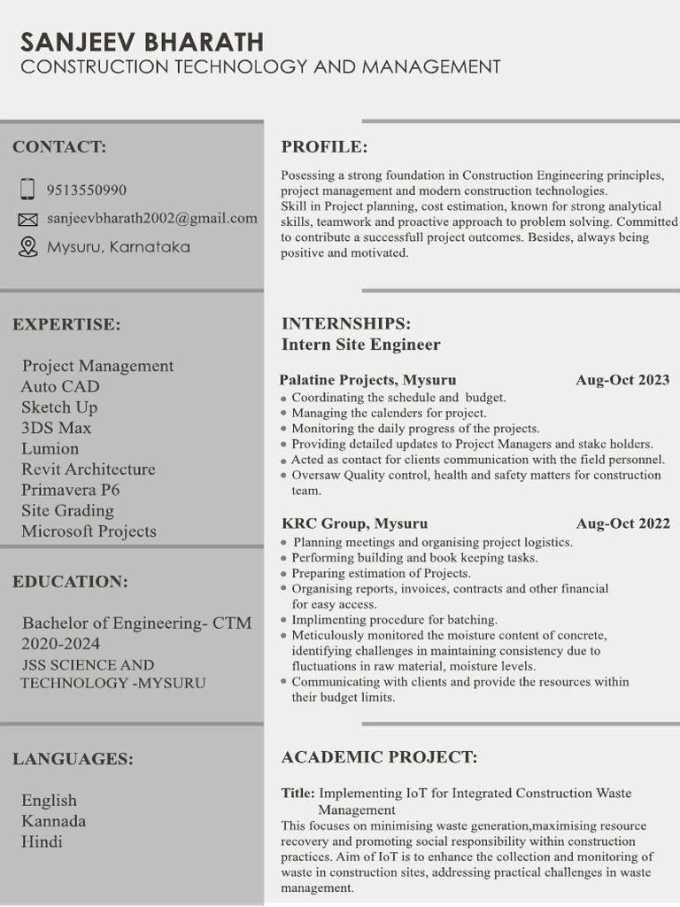 Sanjeev Bharath Resume | PDF