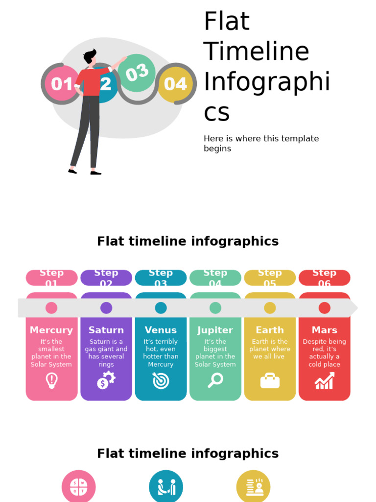 Flat Timeline Infographics by Slidesgo | PDF
