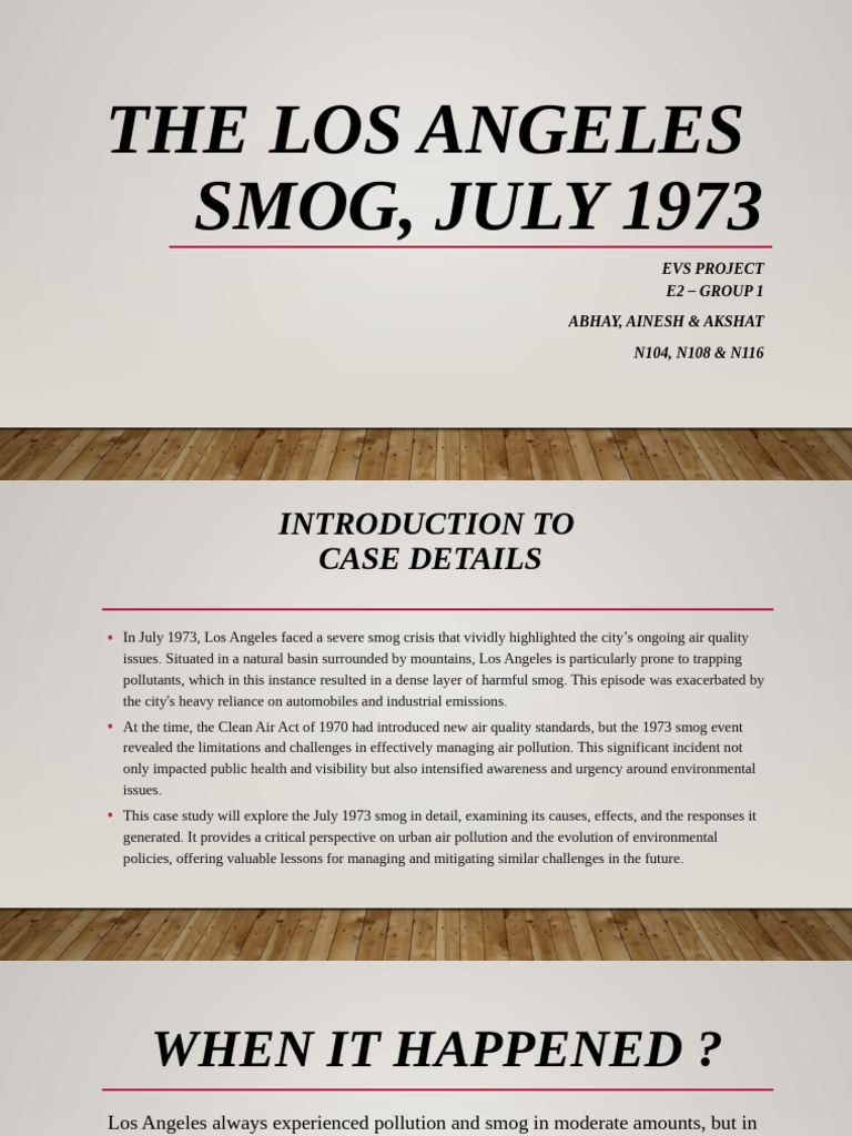 The Los Angeles Smog, July 1973 - EVS | PDF