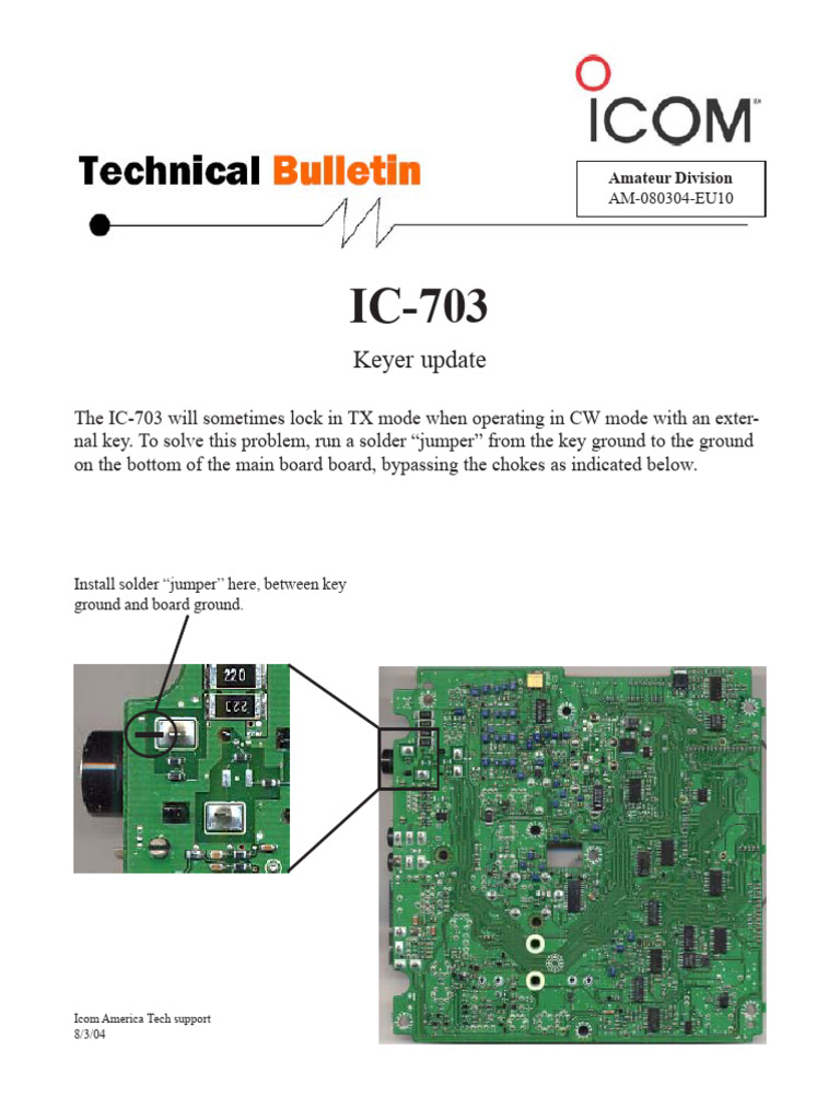 ICOM IC-703 Keyer - TB | PDF