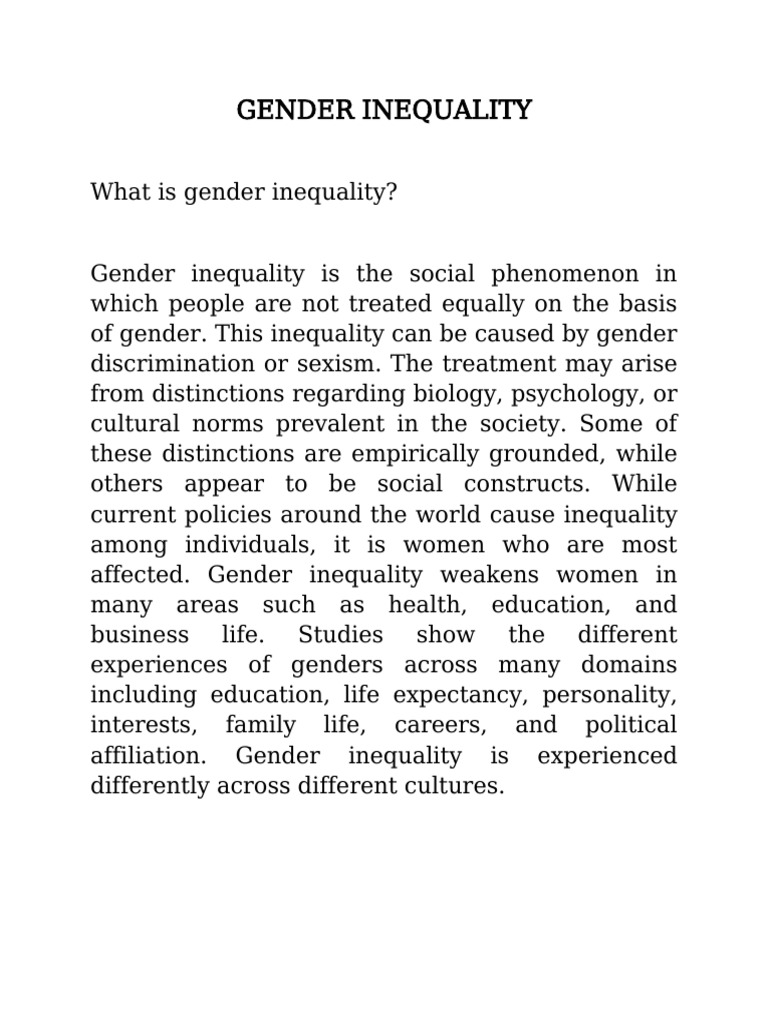 Gender Inequality | PDF
