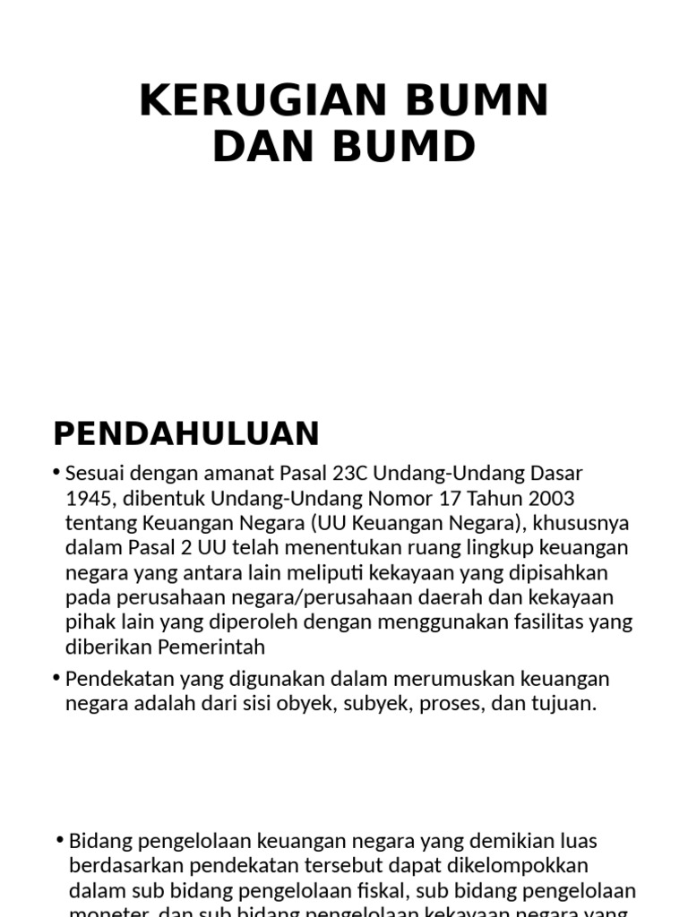 Kerugian Bumn Dan Bumd | PDF