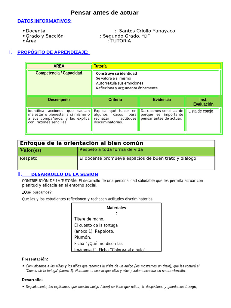 Pensar Antes de Actuar | PDF