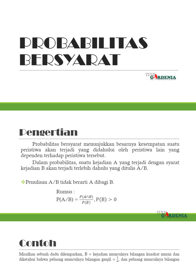 Probabilitas Bersyarat | PDF