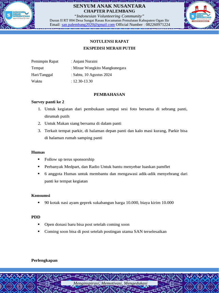 Notulensi Rapat | PDF