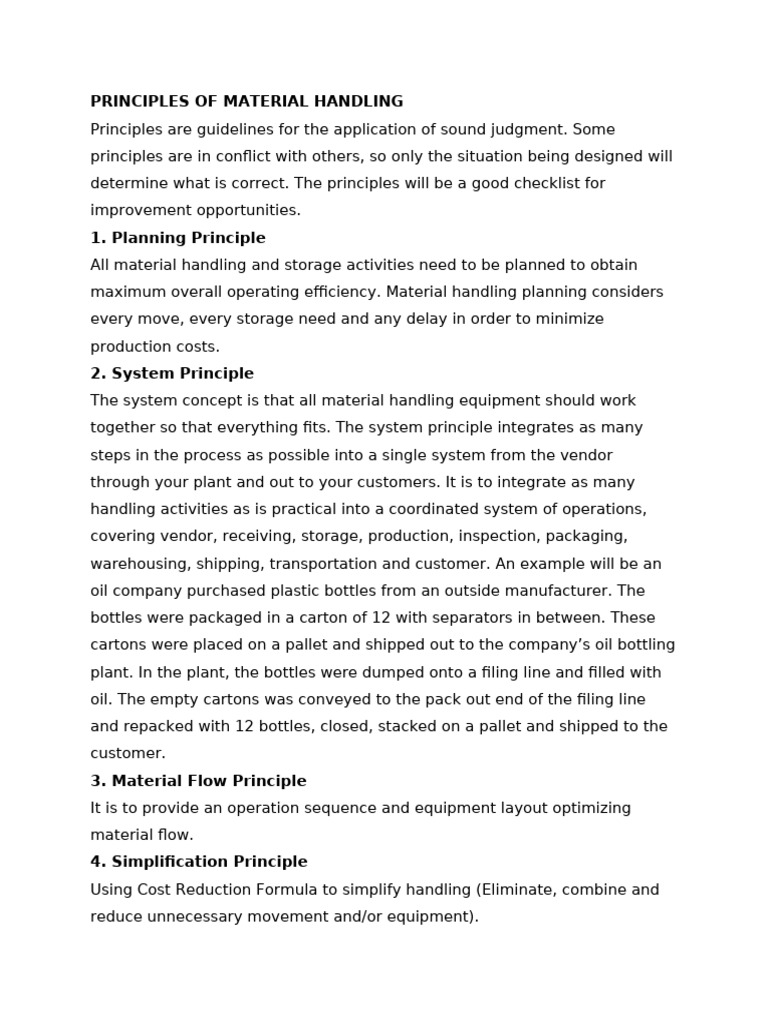 Material Handling | PDF