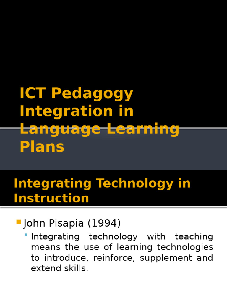 3.ICT Pedagogy Integration in Language Learning Plans | PDF ...