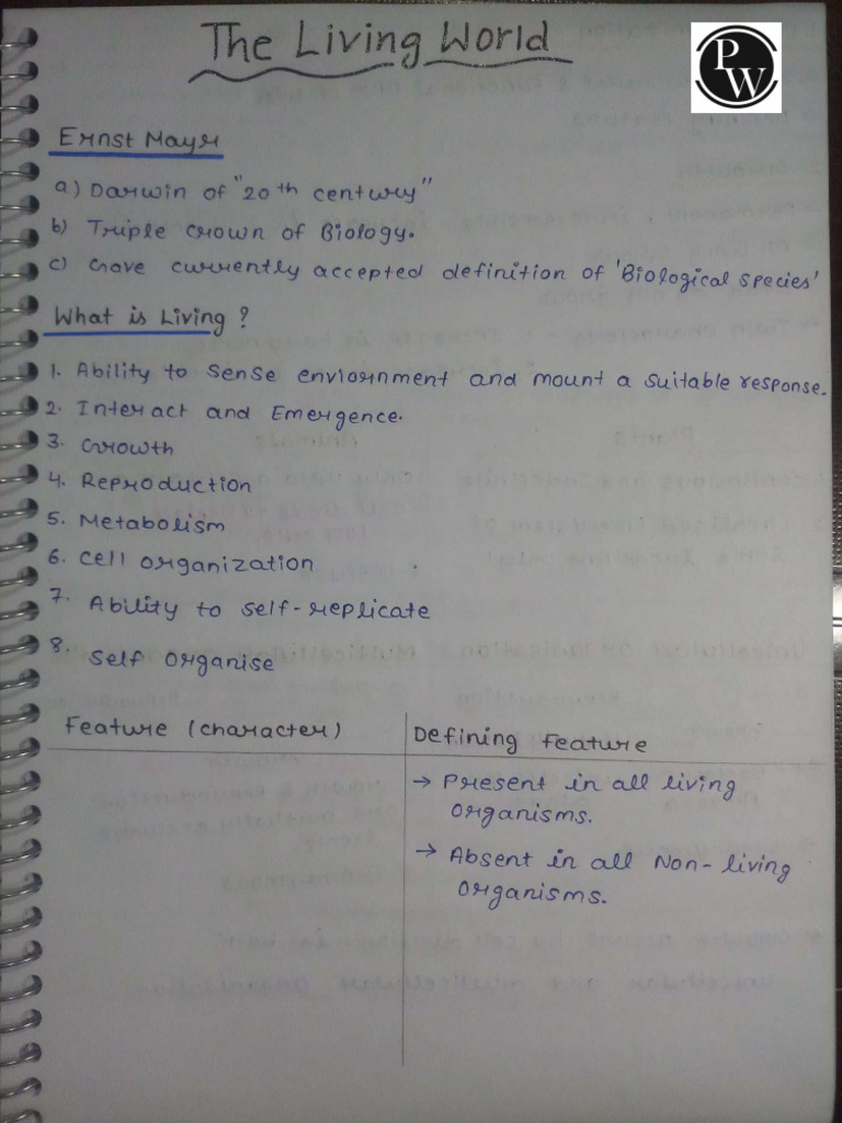 The Living World - Handwritten Notes (Alpha) - 062849 | PDF