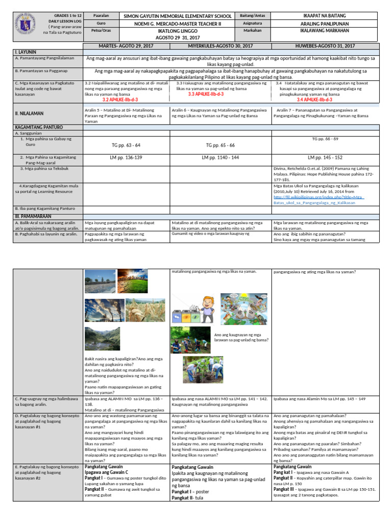 DLL in Ap 4 Week 3 Quarter 2 The K To 12 Way (Tues-Thurs) | PDF