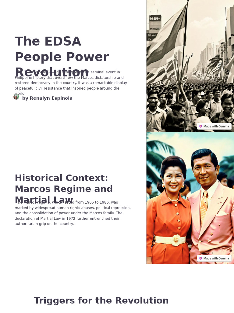 EDSA Revolution: A Peaceful Uprising | PDF | Corazon Aquino | Politics
