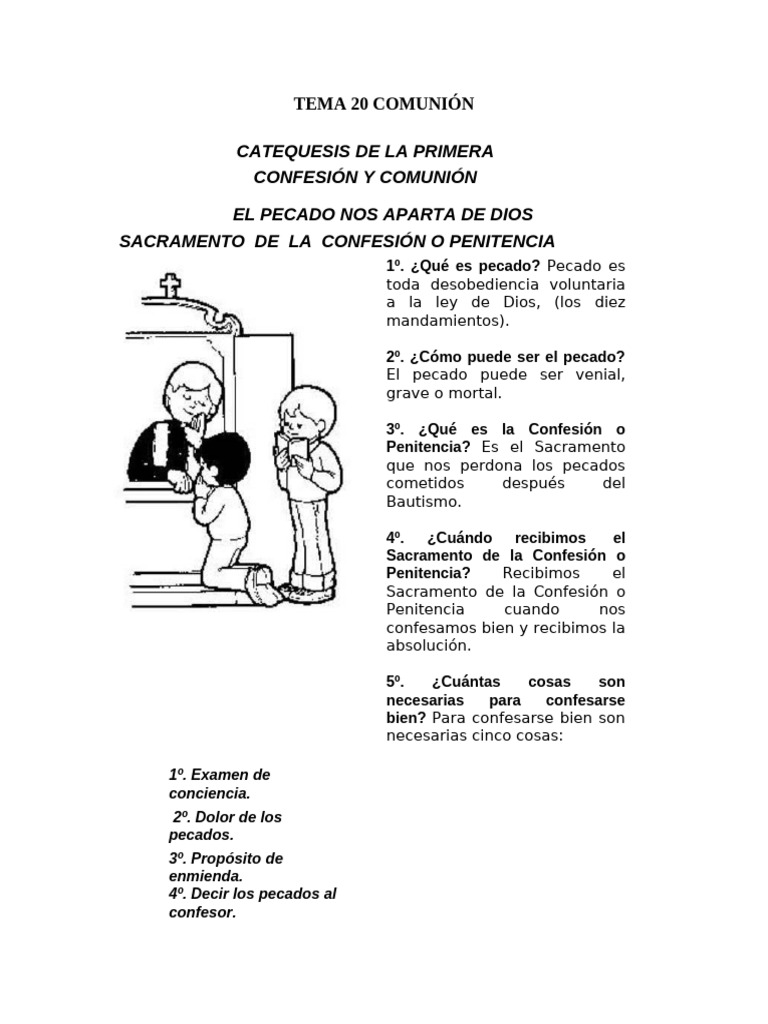 Tema 20 y 21 Primera Comunion | PDF