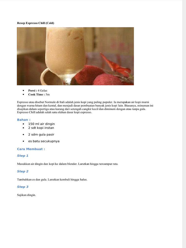 Kompilasi Resep Kopi | PDF