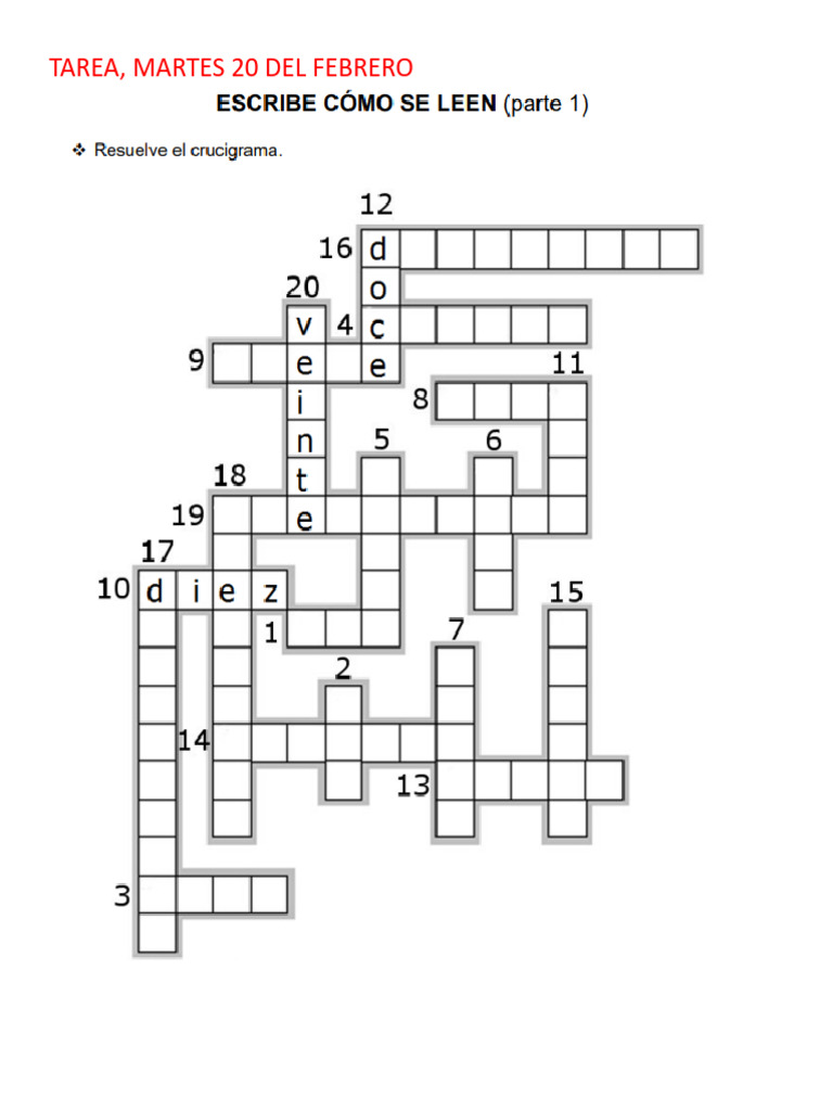 3ro Semana Del 20 Al 23 de Febrero Tareas | PDF
