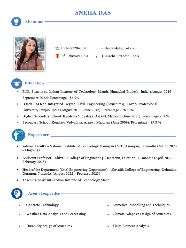 Sneha Das CV - Updated Apr 2023 | PDF