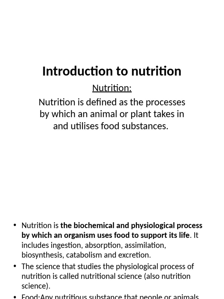 Introduction To Nutrition h-1 | PDF