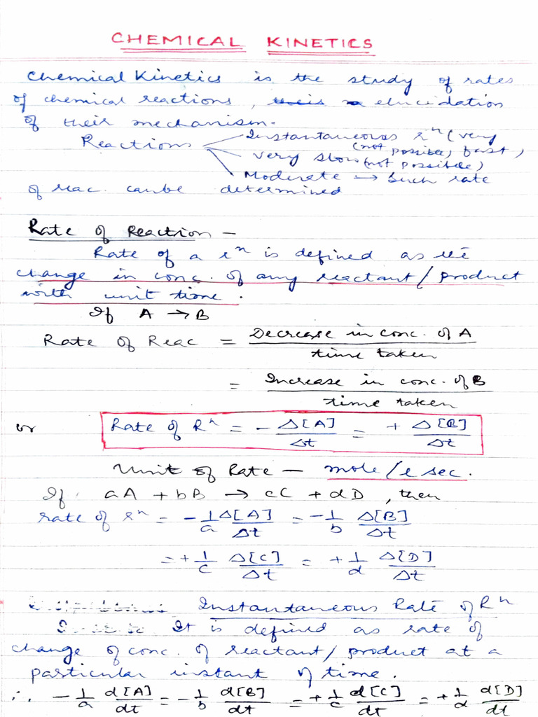 Chemical Kinetics | PDF