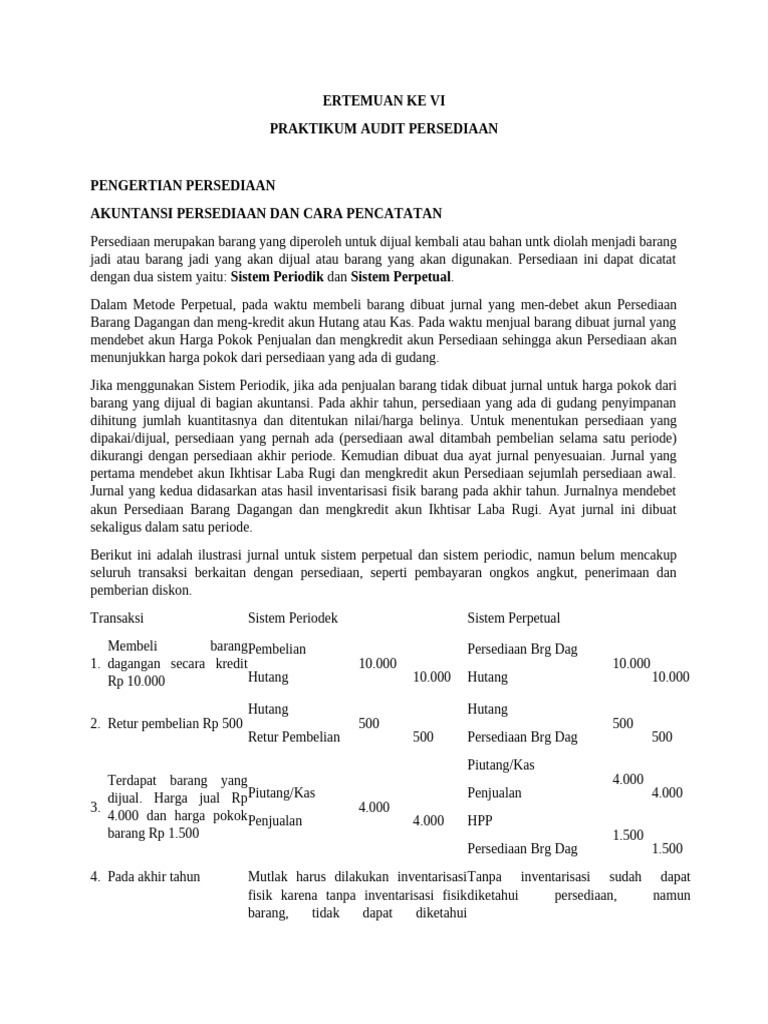 Ertemuan Ke Vi-Persediaan | PDF