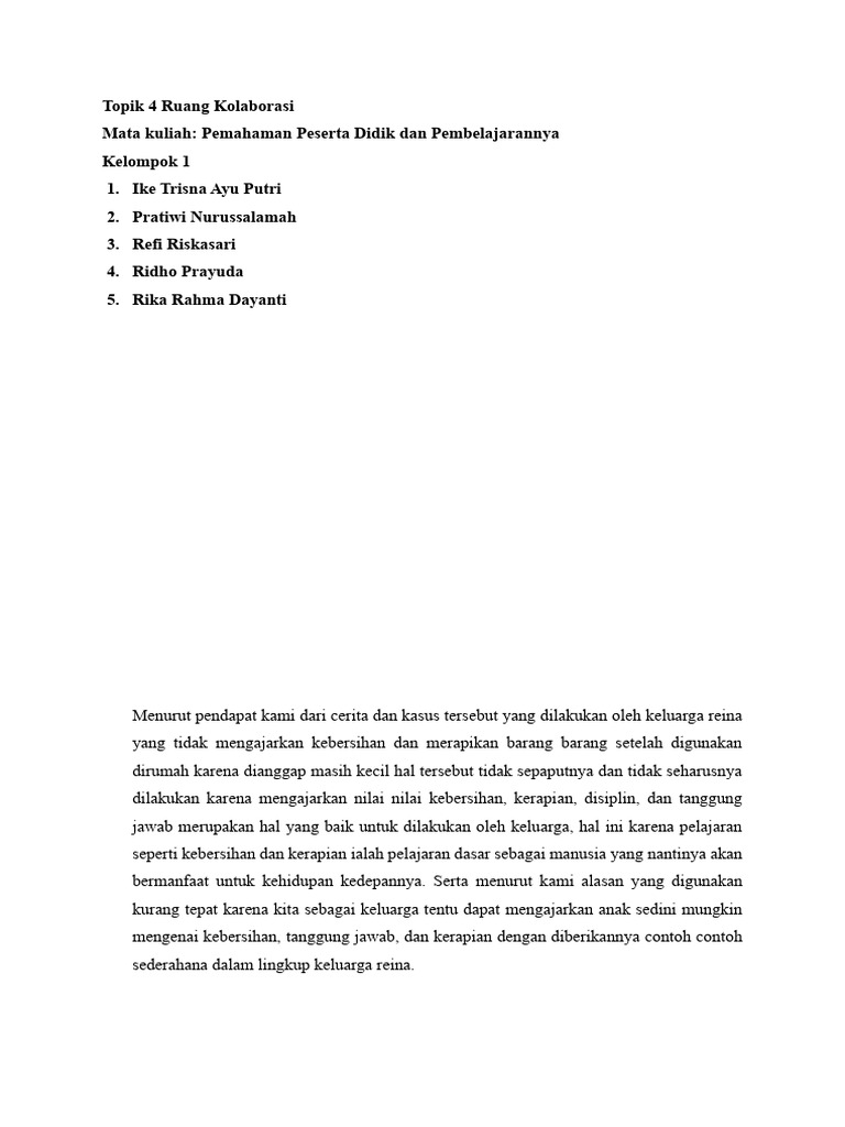 PPDP TOPIK 4 Ruang Kolaborasi Kasus 1 | PDF