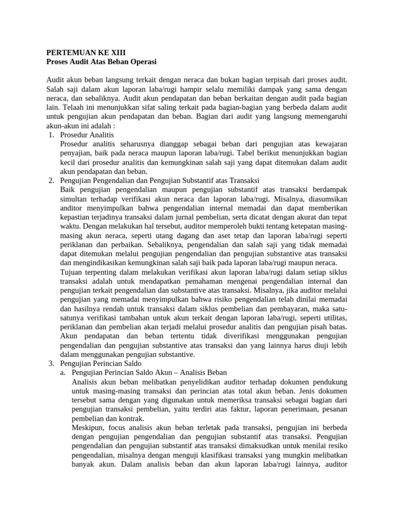 Pendekatan Audit Atas Beban | PDF