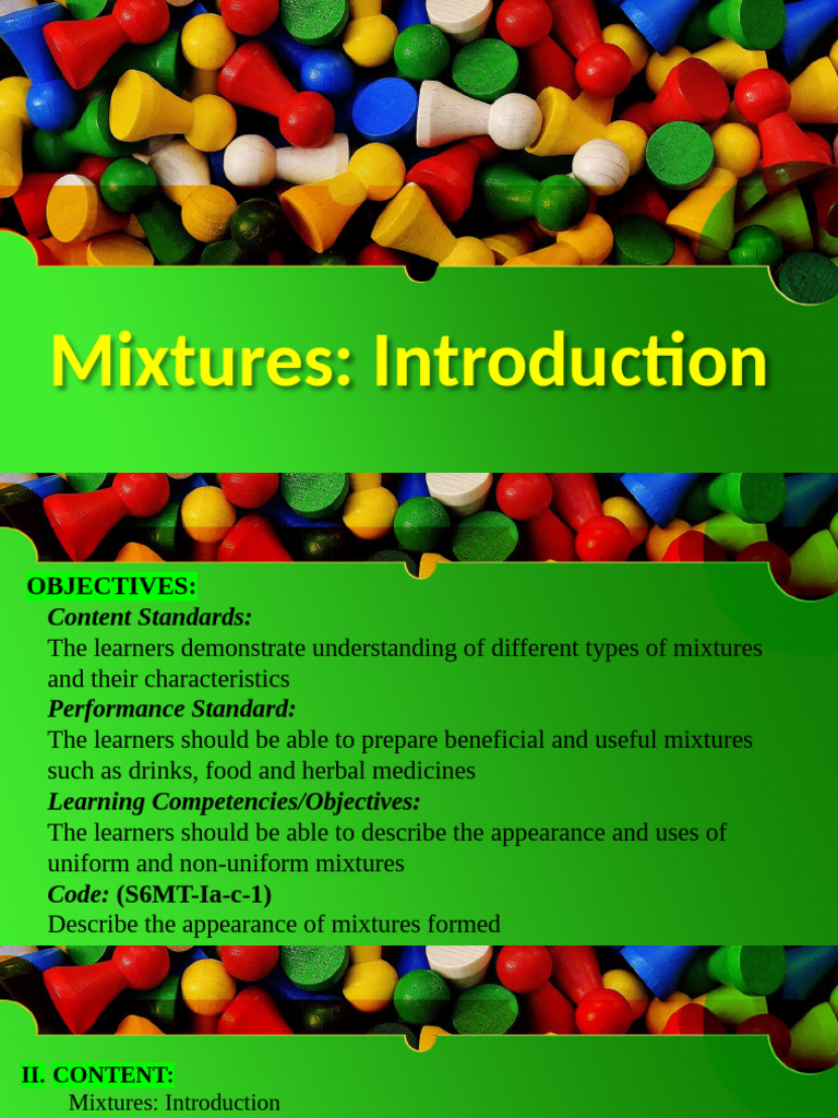 Mixtures Introduction | PDF
