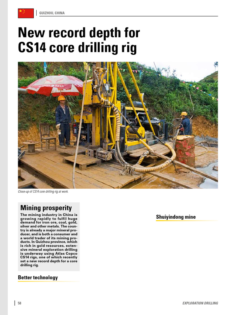 New Record Depth For CS14 Core Drilling Rig: Mining Prosperity | PDF