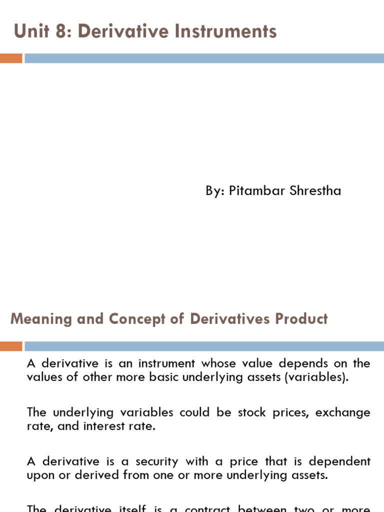 Unit 8 Derivative Instruments | PDF