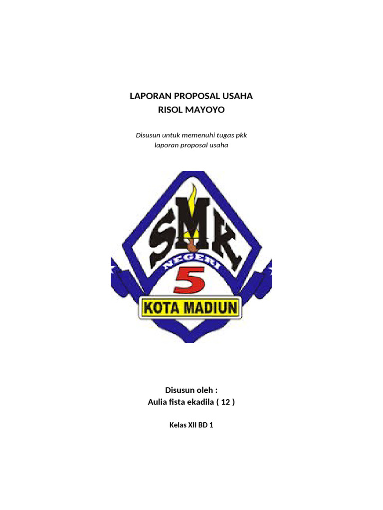 Laporan Proposal Usaha Risol Mayoyo Aulia Fista | PDF