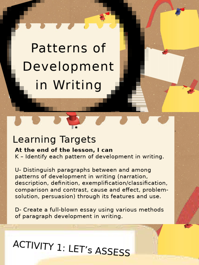 Lesson 2 - Patterns of Development in Writing | PDF