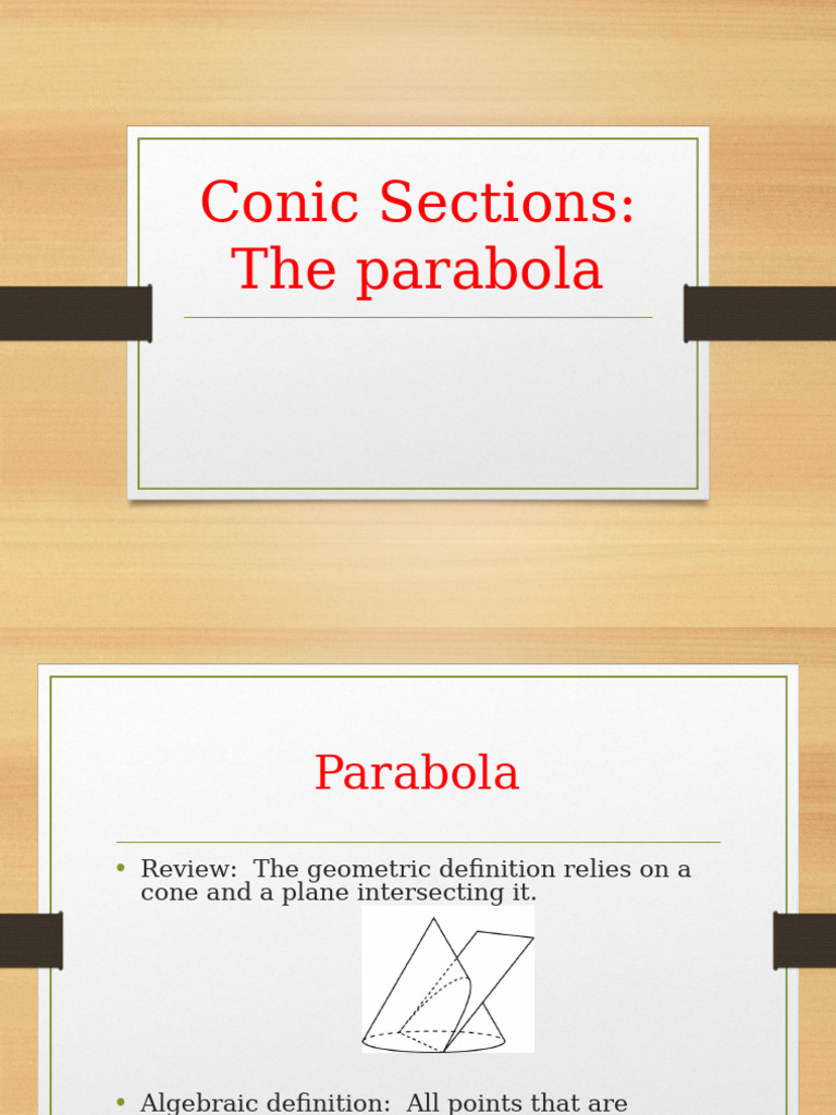 Conic Sections Parabolas | PDF