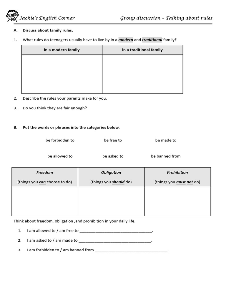Group discussion – Talking about rules | PDF