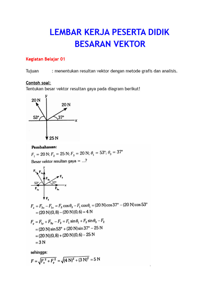 LKPD Besaran Vektor | PDF