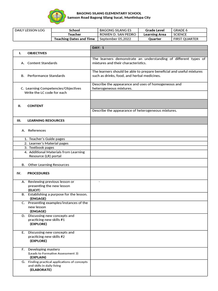 Dll-Science 6 Sample | PDF