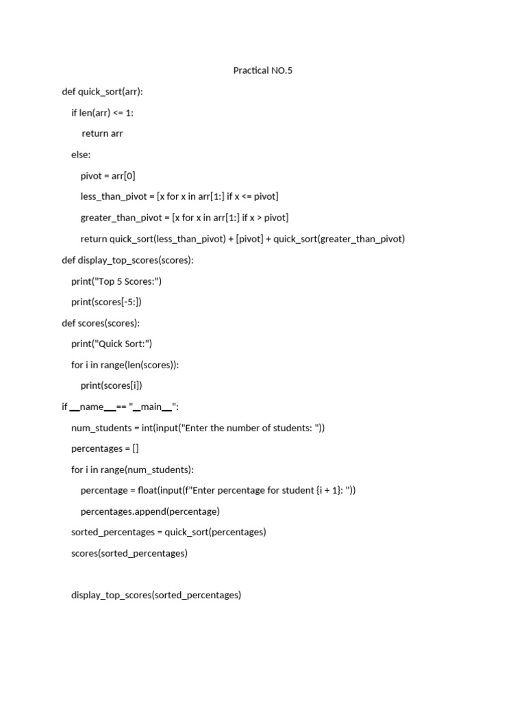 Practical NO.5 | PDF