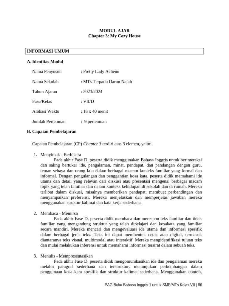 7.3 Modul Ajar Chapter 3 (FIX) | PDF