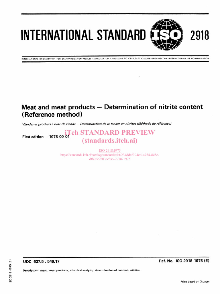 Iso 2918 1975 | PDF