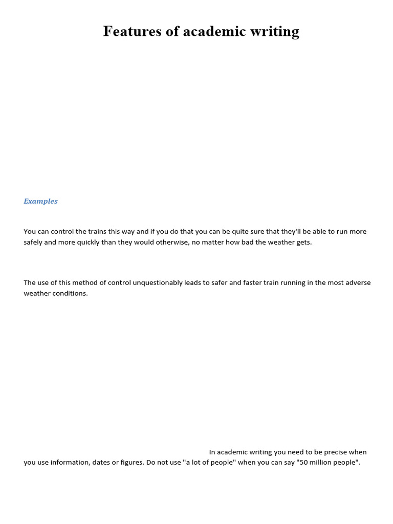 Features of Academic Writing | PDF