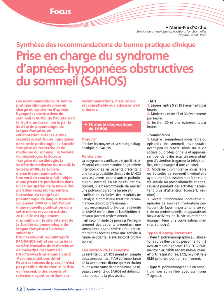 Apnée Sommeil N°10 | PDF